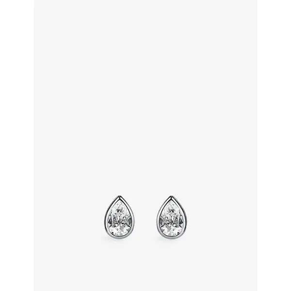 CARAT* LONDON Danu Pear-shape Stud Earrings - Silver