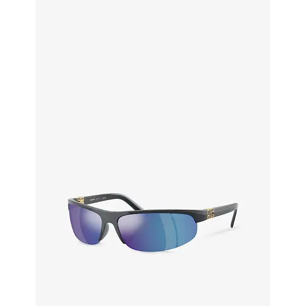 Miu Miu Mu A02s Oval-frame Sunglasses - Grey
