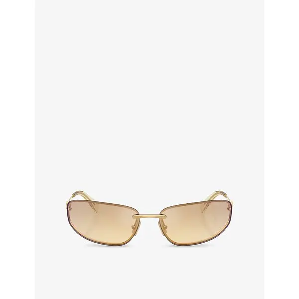 Miu Miu Mu A50s Oval-frame Sunglasses - Gold