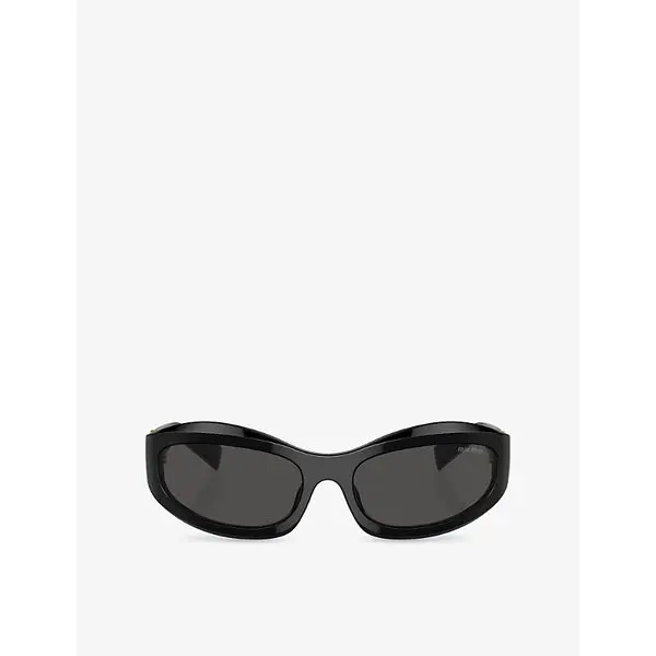 Miu Miu Mu 14zs Irregular-frame Sunglasses - Black