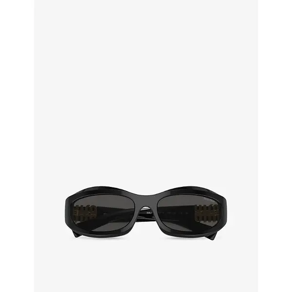 Miu Miu Mu 14zs Irregular-frame Sunglasses - Black