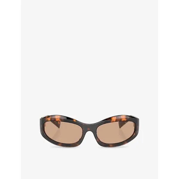 Miu Miu Mu 14zs Irregular-frame Sunglasses - Brown
