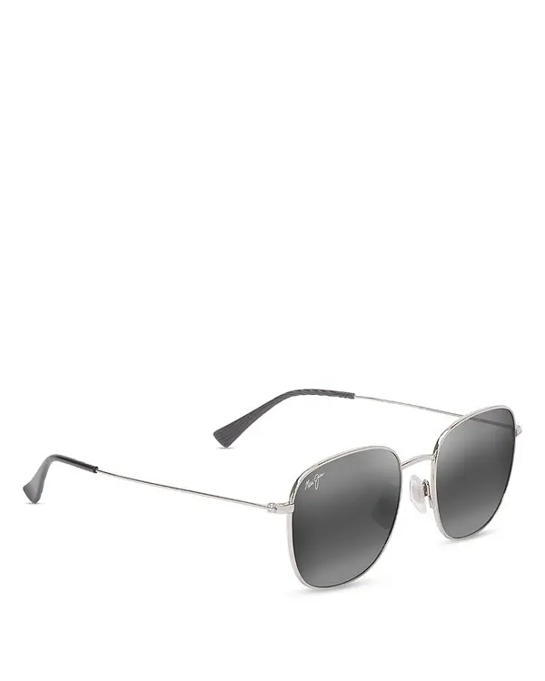 Maui Jim Olali Af Aviator Sunglasses - Shiny Silver