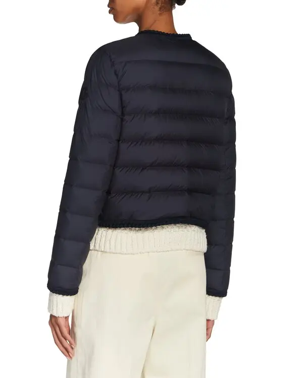 Moncler Gencay Braided Trim Quilted Jacket - Navy