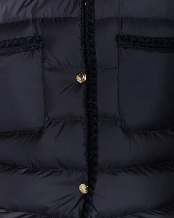 Moncler Gencay Braided Trim Quilted Jacket - Navy