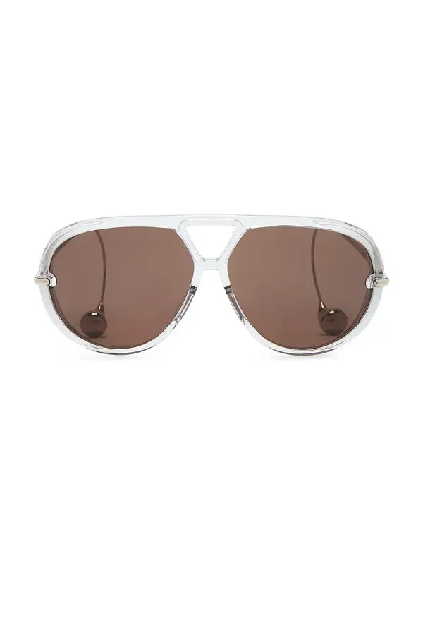 Bottega Veneta Aviator Sunglasses - Grey  Silver  & Brown