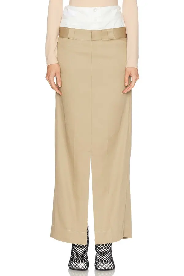 MAISON MARGIELA Long Split Hem Skirt - Camel