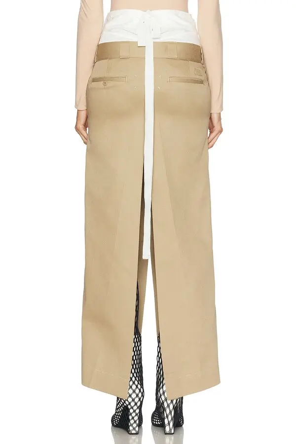 MAISON MARGIELA Long Split Hem Skirt - Camel
