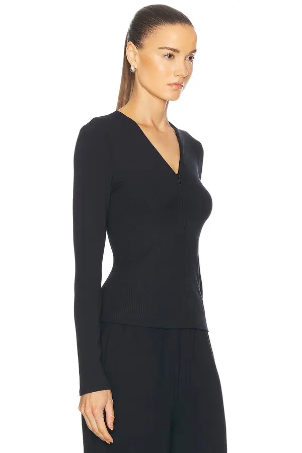 Alo Yoga Ribbed Mesmerize Long Sleeve Top - Black | Editorialist