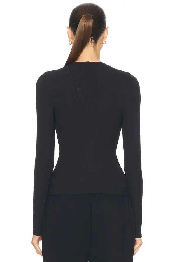 Alo Yoga Ribbed Mesmerize Long Sleeve Top - Black | Editorialist