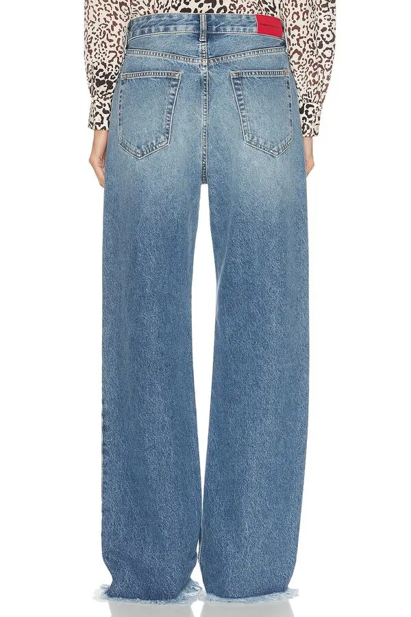 Alessandra Rich Low Waist Baggy Wide Leg Jeans