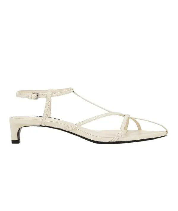 JIL SANDER Cage Sandal Heel - Chalk