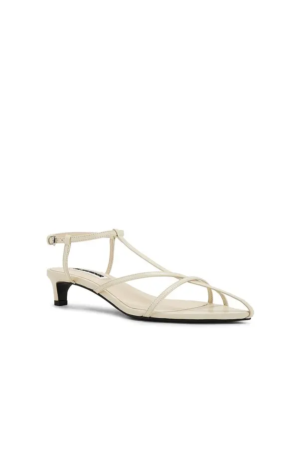JIL SANDER Cage Sandal Heel - Chalk