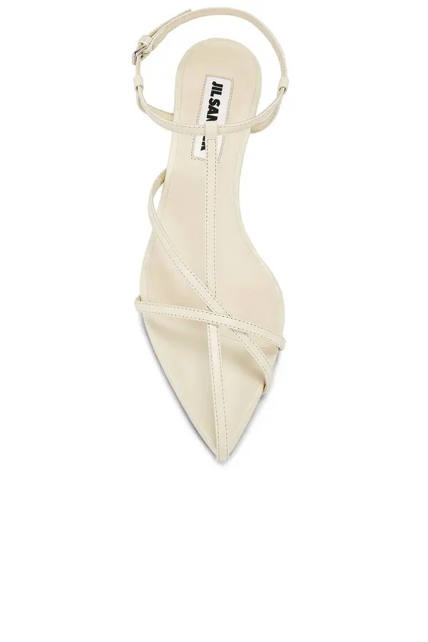 JIL SANDER Cage Sandal Heel - Chalk