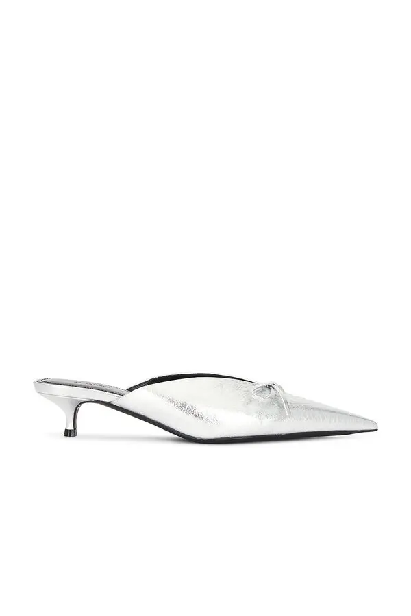 Balenciaga Knife Bow Mule - Silver