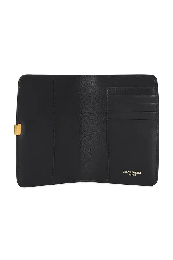 Saint Laurent Passport Case In Black - Nero