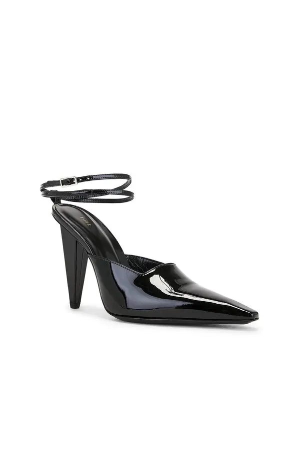 Jude Sky Pointy Mule In Black Leather 25% Off Editorialist