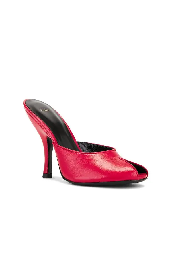 JUDE Date Mule - Red Leather
