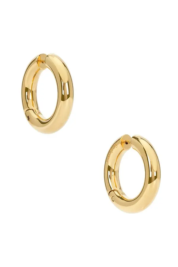Saint Laurent Mini Hoop Earrings - Dore