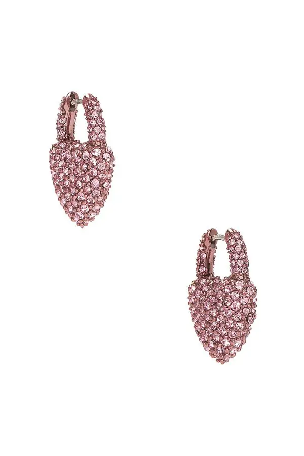 Balenciaga Minnie Heart Earrings - Pink