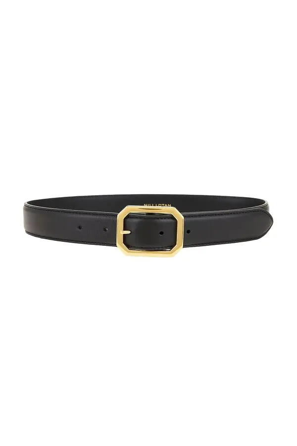 NILI LOTAN Anais Leather Belt - Black
