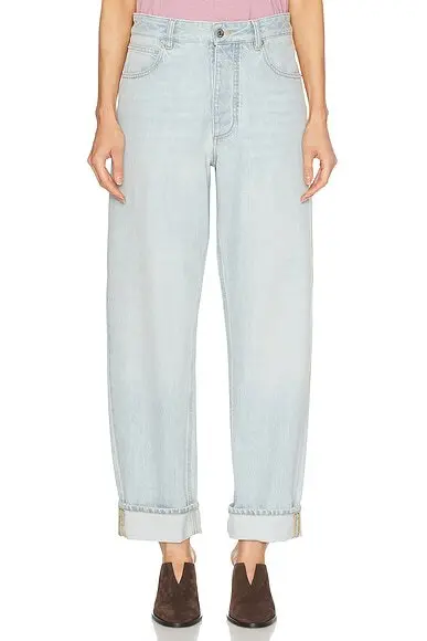 Bottega Veneta Cuffed Straight Leg Jeans