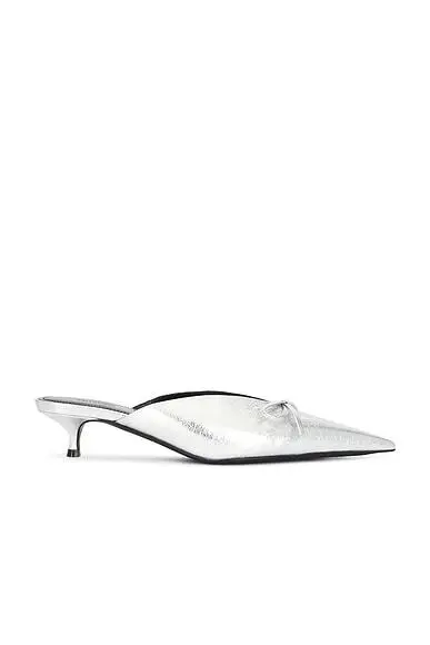 Balenciaga Knife Bow Mule - Silver