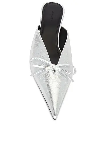 Balenciaga Knife Bow Mule - Silver