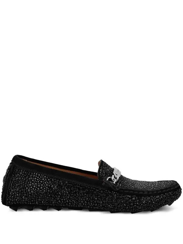 Philipp Plein Rhinestone-embellished Loafers - Black