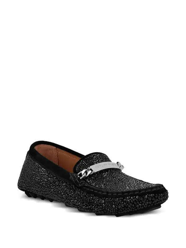 Philipp Plein Rhinestone-embellished Loafers - Black