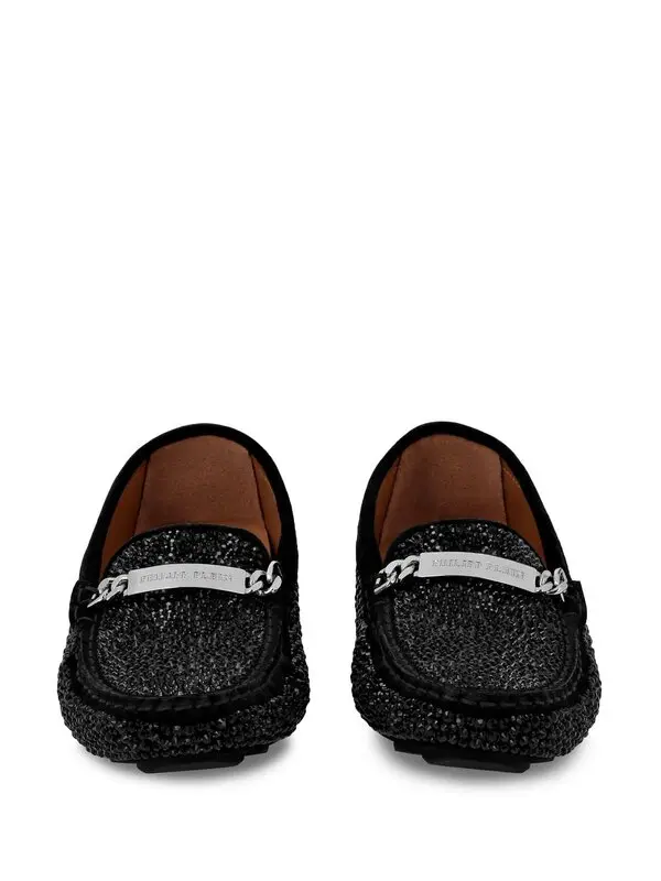 Philipp Plein Rhinestone-embellished Loafers - Black