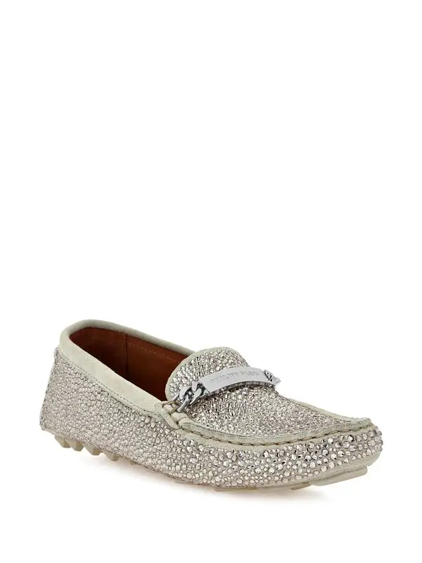 Philipp Plein Rhinestone-embellished Loafers - Neutrals
