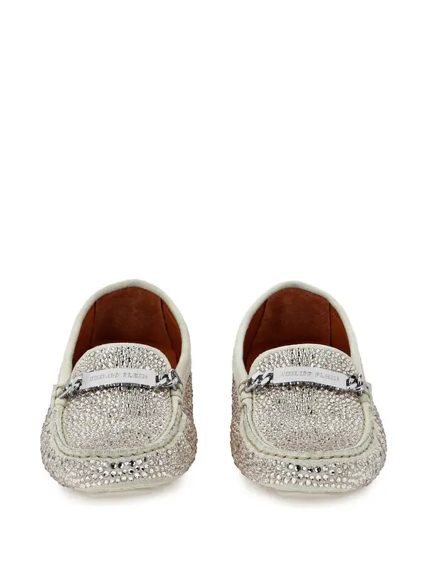 Philipp Plein Rhinestone-embellished Loafers - Neutrals
