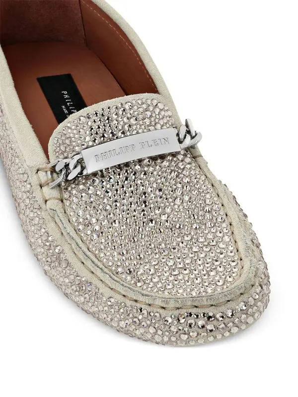 Philipp Plein Rhinestone-embellished Loafers - Neutrals