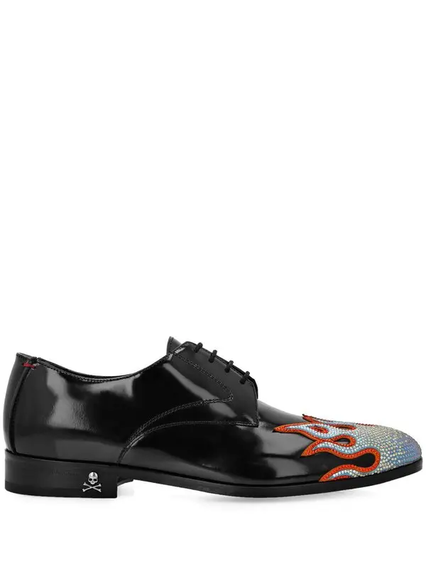 Philipp Plein Flame-embellished Derby Shoes