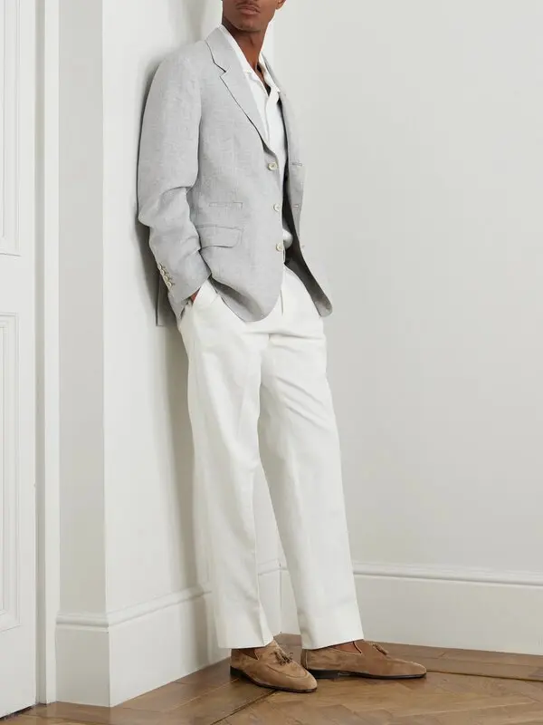 Brunello Cucinelli Linen Blazer - Gray