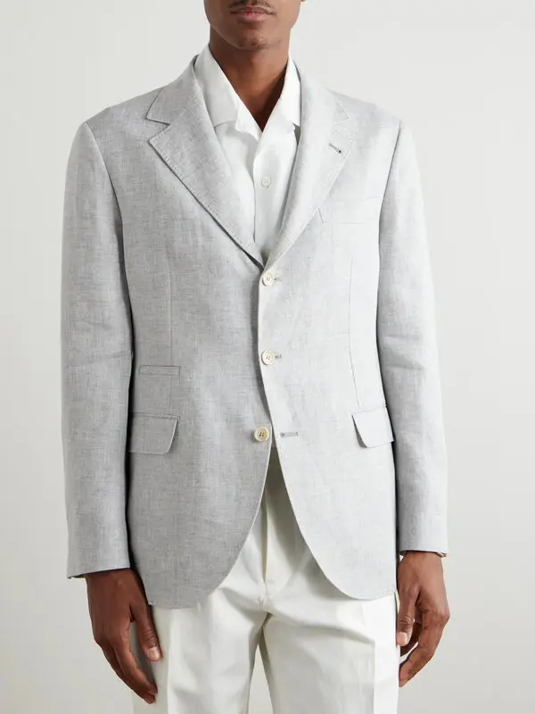 Brunello Cucinelli Linen Blazer - Gray