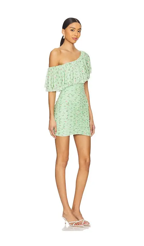 Afrm Vivian Mini Dress In Mint Ditsy - 50% Off | Editorialist
