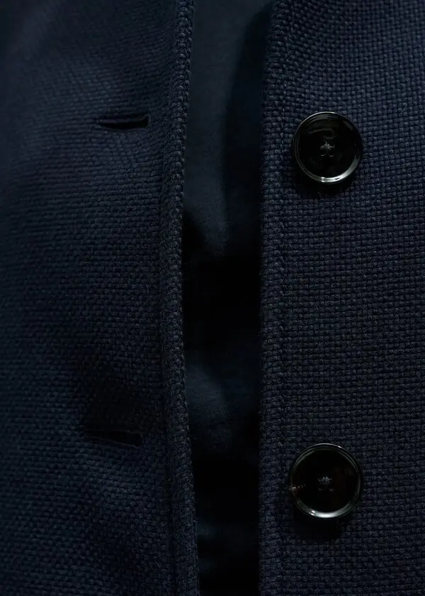 ME+EM Sculptural Cotton Swing Coat - Navy