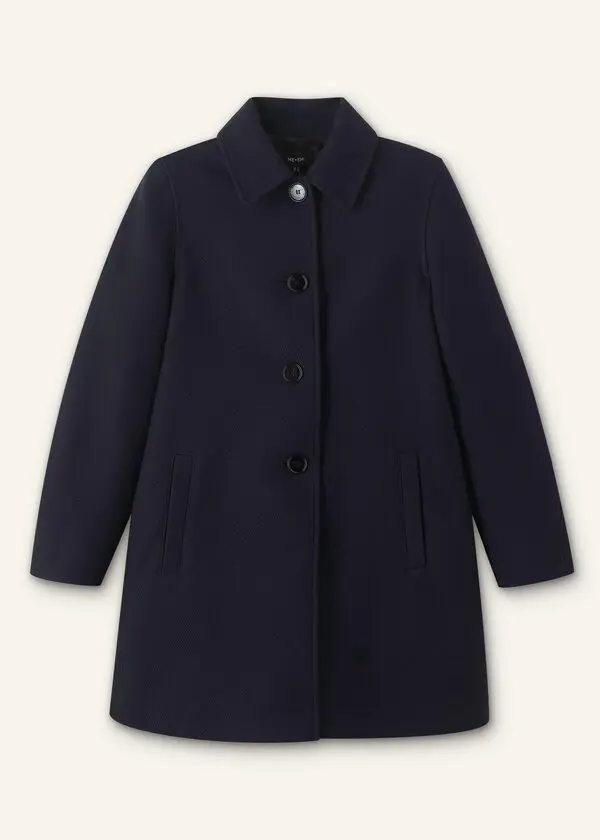 ME+EM Sculptural Cotton Swing Coat - Navy
