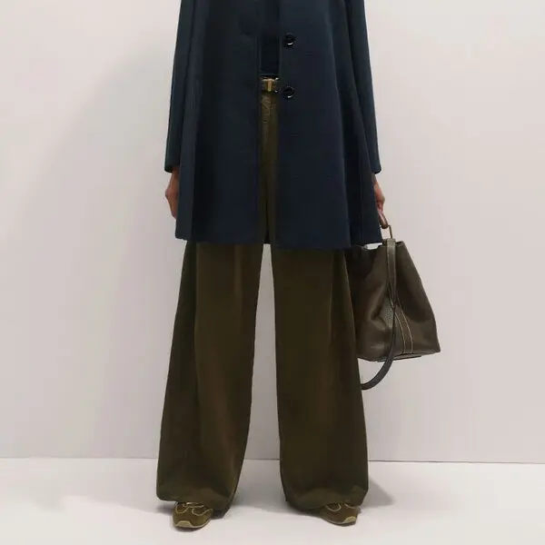 ME+EM Sculptural Cotton Swing Coat - Navy