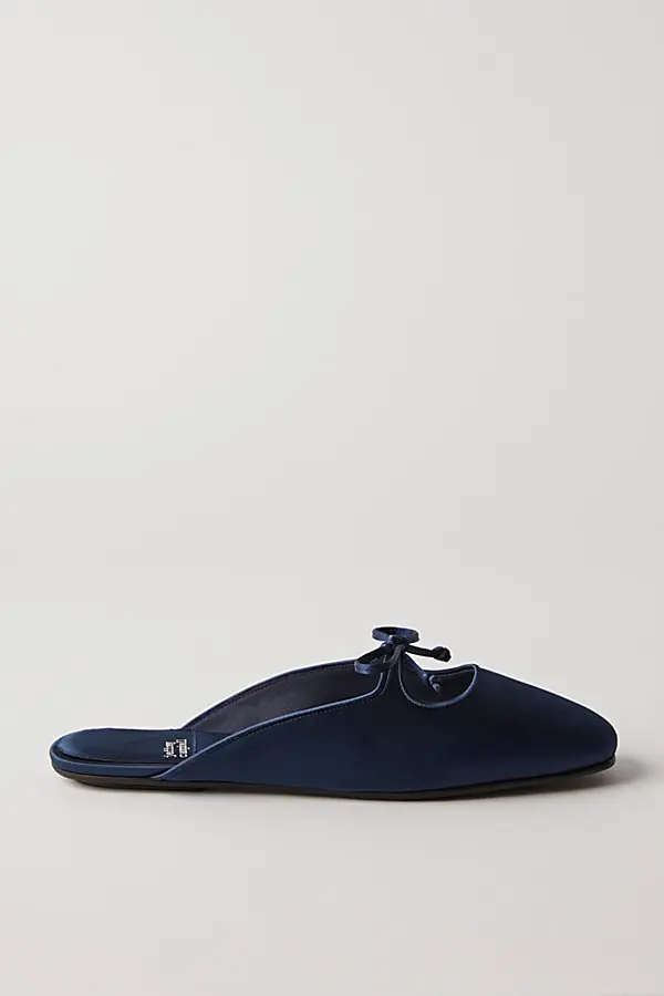 Jeffrey Campbell Elaine Ballet Mules - Navy Satin