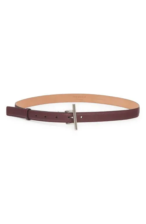 Alexander McQueen Sling Leather Belt - Cranberry/ Silver