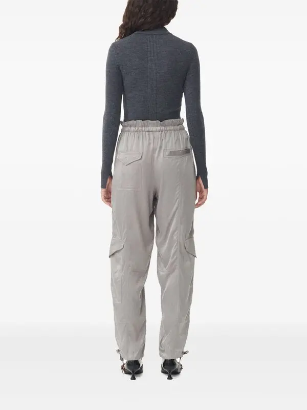 GANNI High-waisted Cargo Trousers - Grey
