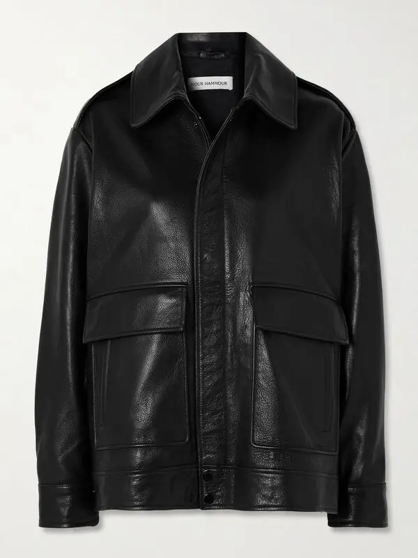 Nour Hammour Drey Leather Biker Jacket - Black