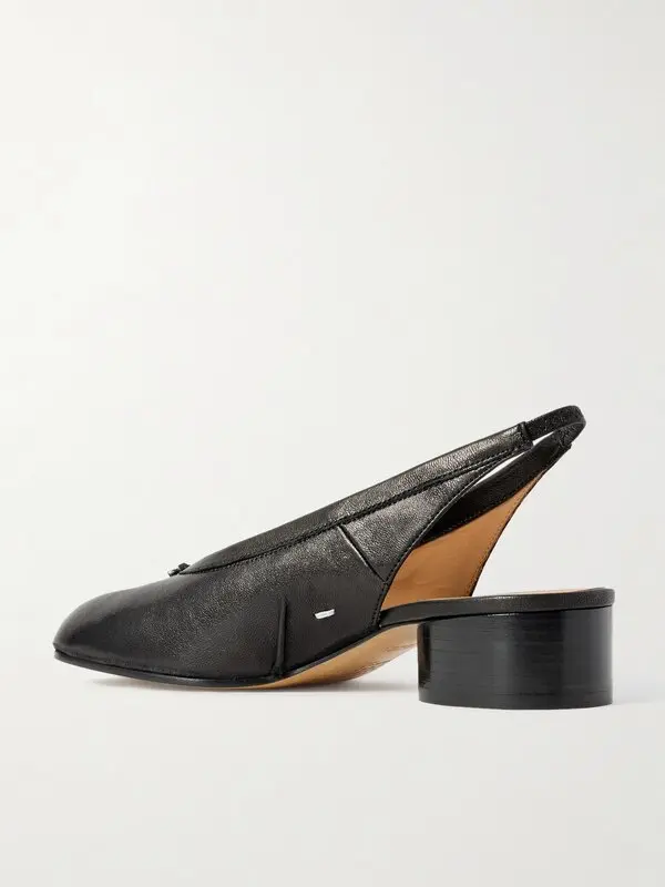 MAISON MARGIELA Tabi Split-toe Leather Slingback Pumps - Black