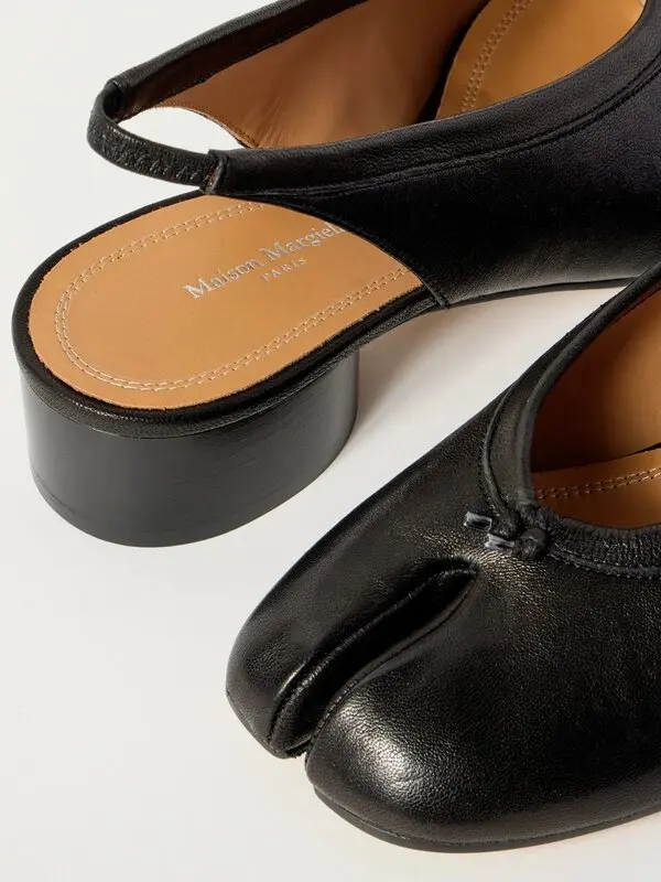 MAISON MARGIELA Tabi Split-toe Leather Slingback Pumps - Black