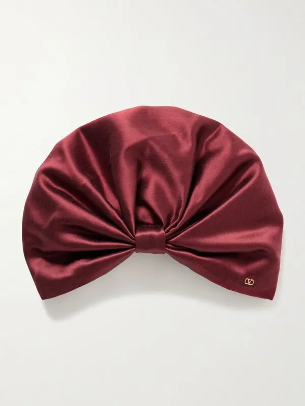 Valentino Garavani Silk-satin Head Scarf - Burgundy