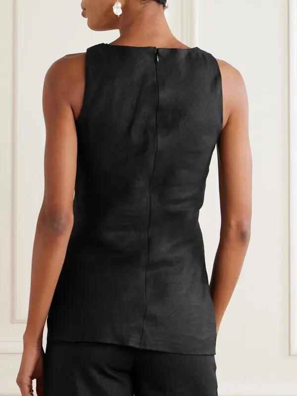 Faithfull The Brand Saribou Lace-trimmed Linen Top