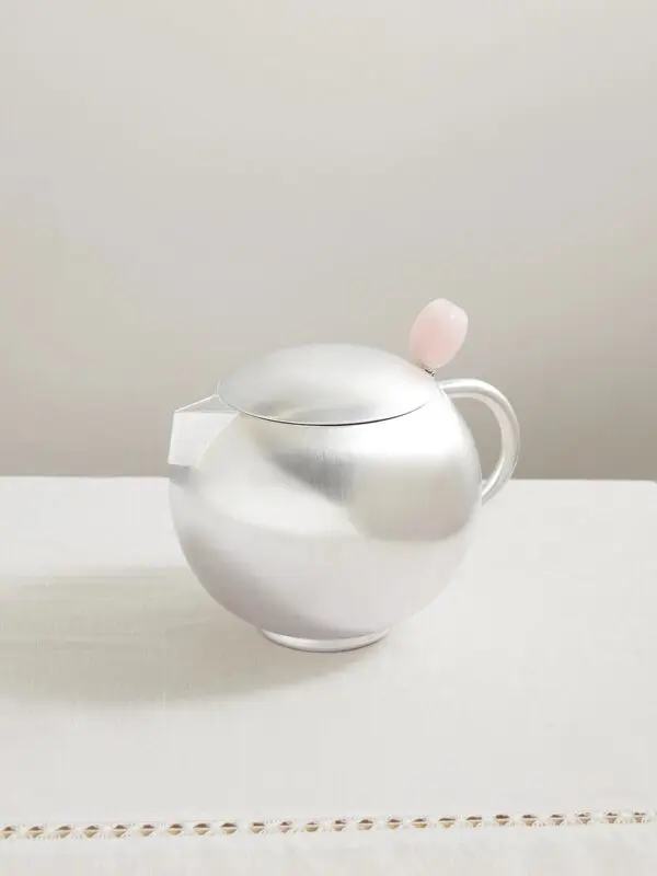 NATALIA CRIADO Teiera -plated And Rose Quartz Teapot - Silver